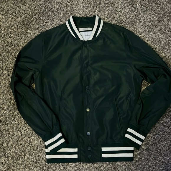 Jackets & Coats | Goodfellow Co Green And White Varsity Bomber | Poshmark